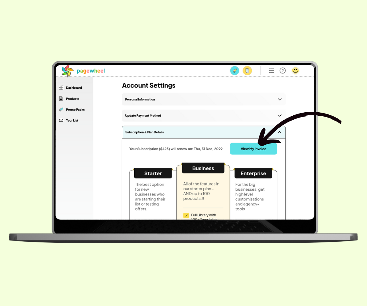 How to Download an Invoice on Pagewheel – PageWheel