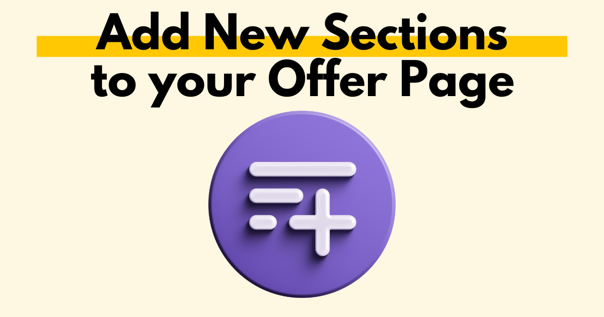 How to Add New Sections to your Offer Page – PageWheel